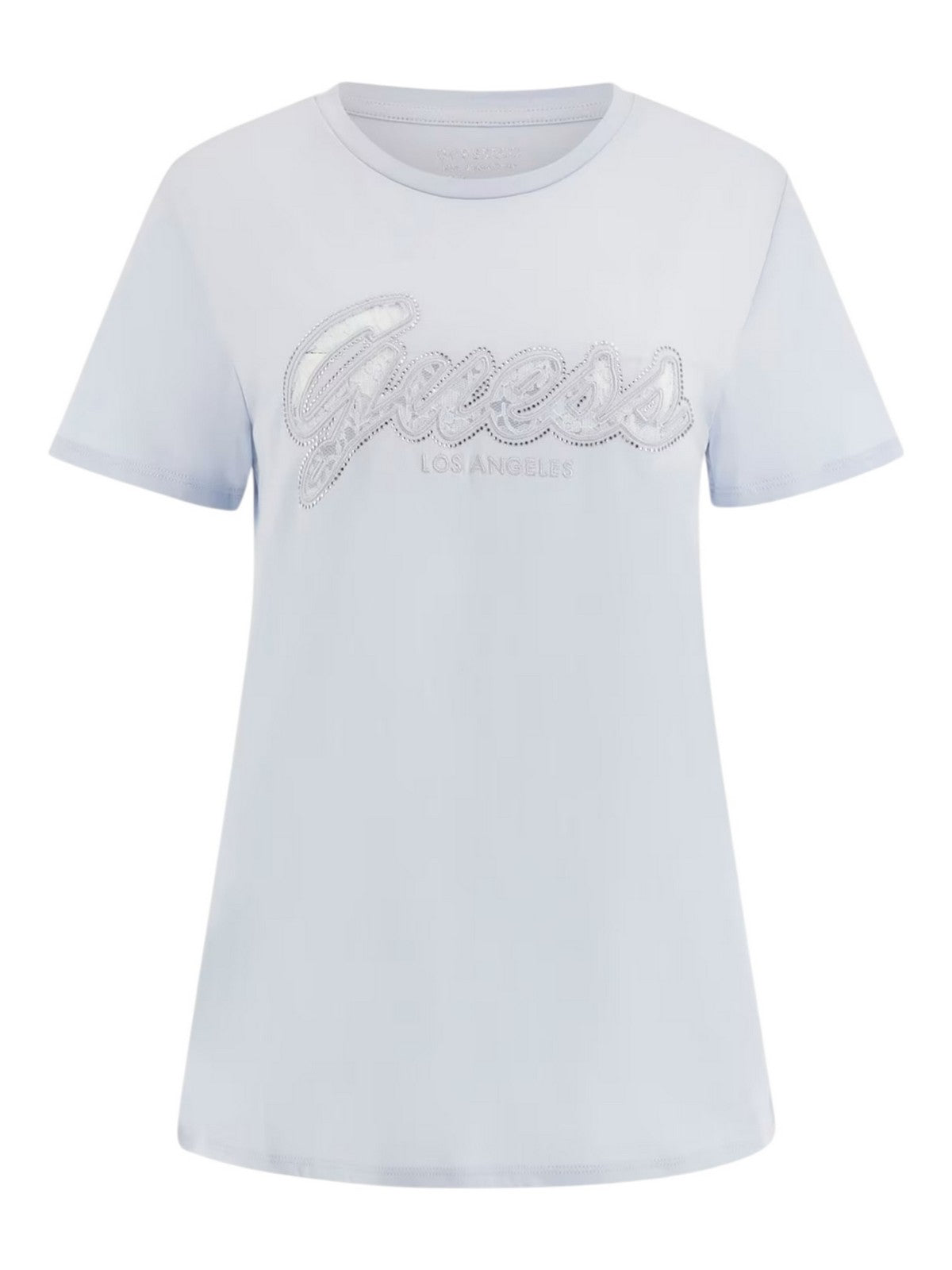 GUESS Women's T-shirt SS SCRIPT LACE LOGO EASY TEE W5RI08 K9RM1 G7S1 Blue